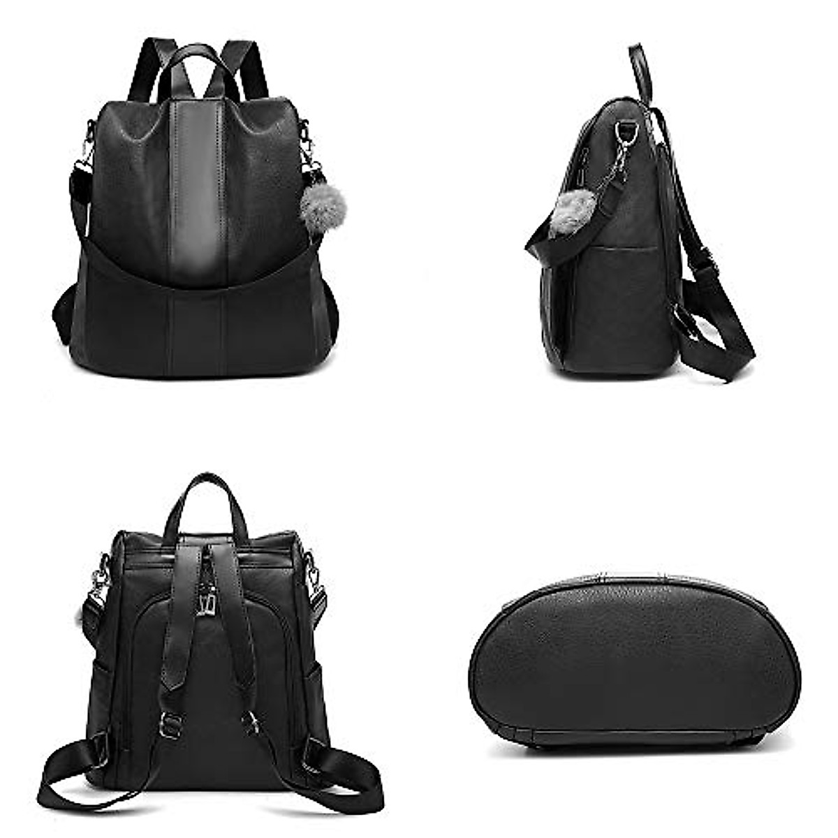 YOUNNE Women Backpack Purses PU Leather Anti-theft Rucksack Waterproof Daypack Casual Shoulder Satchel Bag (Brown)