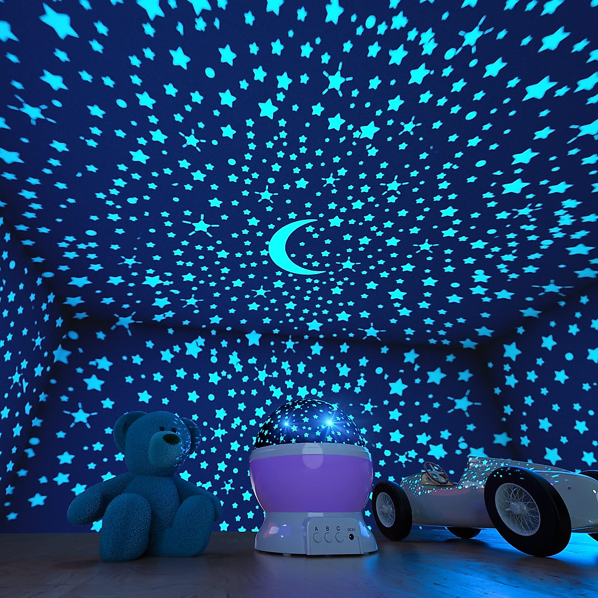 FBLzoo Star Projection lamp rotatable 360-degree Projector Children's Toys Girls Birthday Gift Christmas Gift Bedroom Atmosphere lamp Sleeping Night Light Small Table lamp (Purple)
