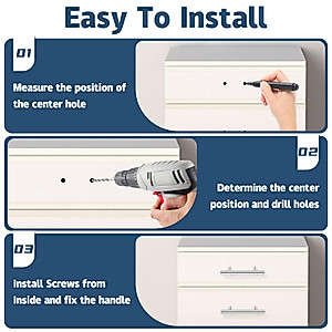 Koeka 30 pack 5 Inch Kitchen Cabinet Pulls Brushed Nickel Stainless Steel Kitchen Drawer Pulls Cabinet Handles Hardware Pulls for Dresser Drawers Ideal for Cabinetand Wardrobe 5" Length 3" Hole Center