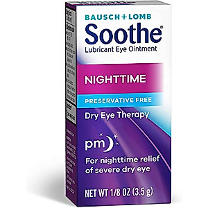 Bausch + Lomb Soothe Lubricant Eye Ointment Night Time - 0.13 oz, Pack of 6