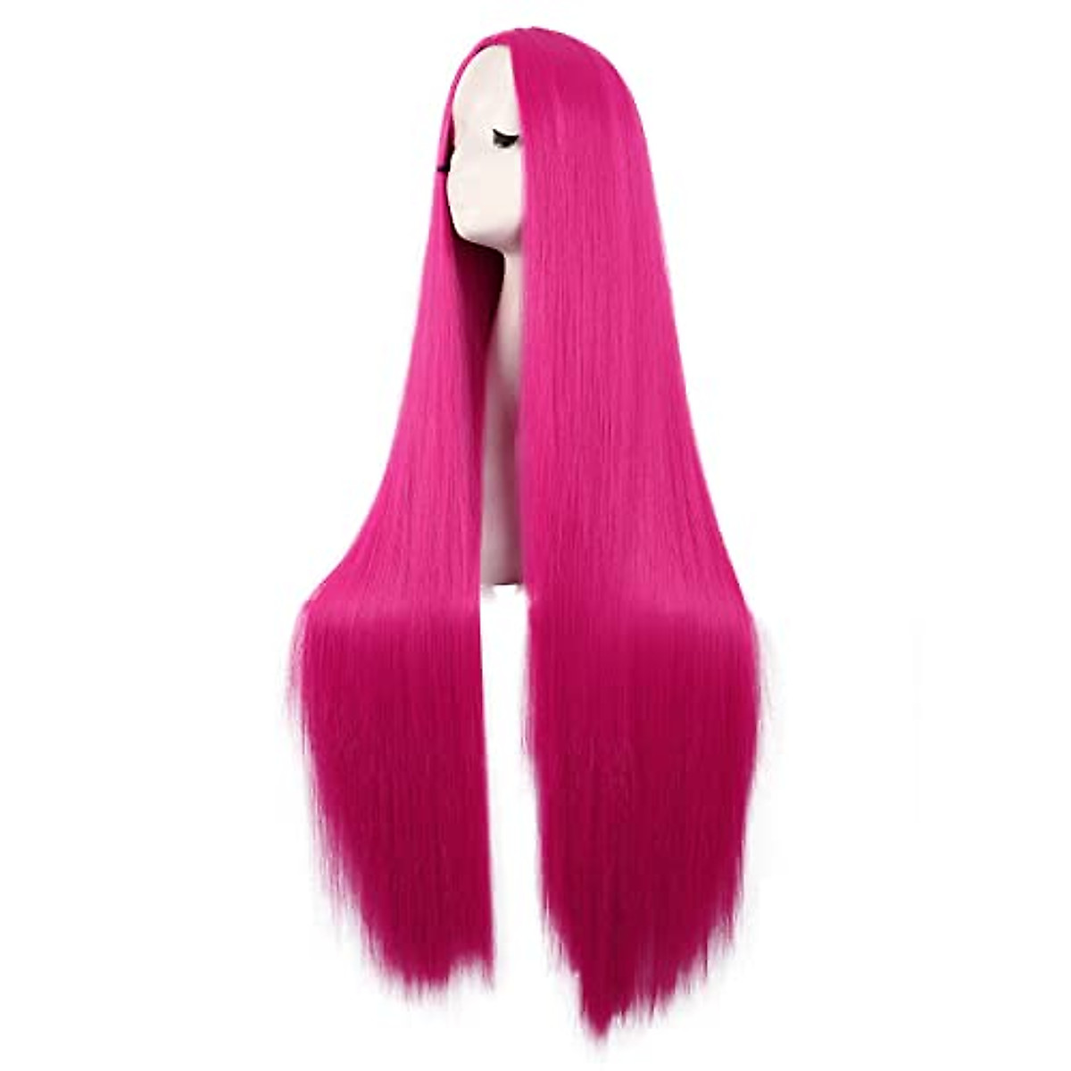 MapofBeauty 40 Inch/100 cm Fashion Straight Long Costume Anime Cosplay Anime Wig (Hot Pink)