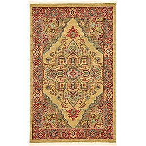 Unique Loom Sahand Collection Traditional Geometric Classic Tan Area Rug (3' 3 x 5' 3)