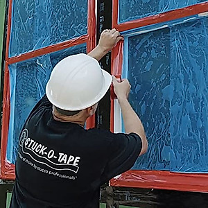 Stuck-O-Tape - Multi-Purpose Polyethylene Tape - Indoor/Outdoor Masking Surface Protection - Clean Release Low Residue UV Resistant - Single Roll, White, 2 inch x 60yd