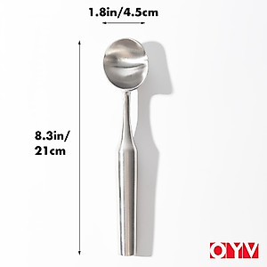 OYV Stainless Steel Ice Cream Scoop, Ergonomically Designed Handle for Comfort, Heavy Duty Ice Cream Scooper, One-Piece Design Ice Cream Scoops, Dishwasher Safe.