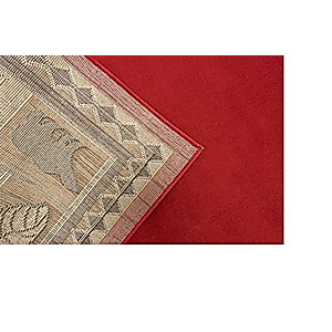 Furnish my Place 631 Red 7'8"x9'8" Wildlife Bear Rustic Moose Decor Lodge Cabin Area Rug, Elegant and Durable Mat, Red