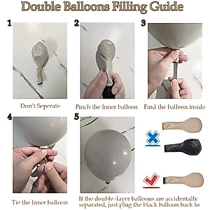 Boho Balloon Garland, 115PCS Beige Balloons Neutral Balloon Arch Kit with Champagne Balloon White Sand Double Stuffed Balloons for Birthday Party Wedding Bridal Shower Decorations (Beige)