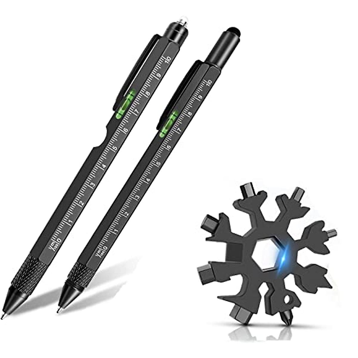 Gifts for Men, 9 in 1 MultiTool Pen Set and Snowflake Multitool, Gifts for Men Who Have Everything