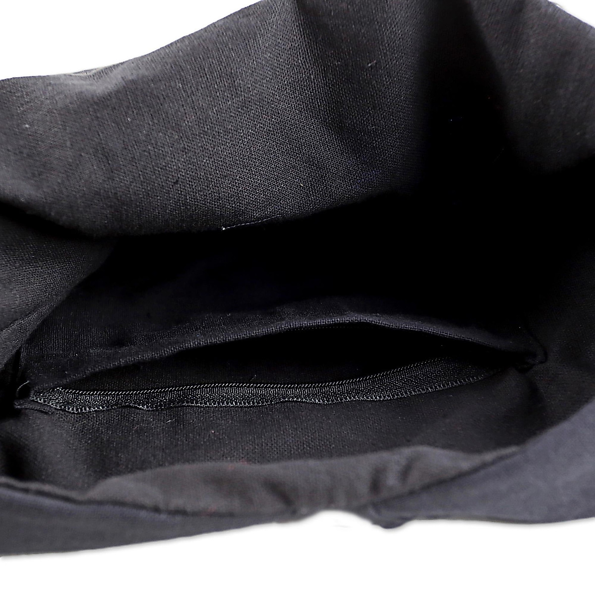 NOVICA Artisan Handmade Cotton Blend Shoulder Bag Black Vermilion from Thailand Wood Handbags Orange Gold Tone Embroidered Animal Themed Elephant ' Thai Elephants in Vermilion'