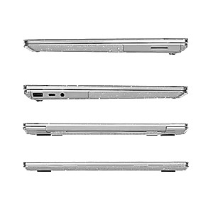 MOSISO Case Only Compatible with Microsoft Surface Laptop Go 2/1 12.4 inch 2022 2020 Release (Models: 2013 & 1943), Protective Glitter Sparkly Plastic Hard Shell Case Cover, Transparent