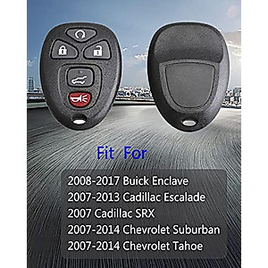 Key Fob Keyless Entry Remote Replacement for Chevy Traverse 2007-2016 Tahoe Suburban GMC Acadia Yukon XL Buick Enclave Cadillac Escalade Saturn Outlook OUC60270 OUC60221 (Set of 2)
