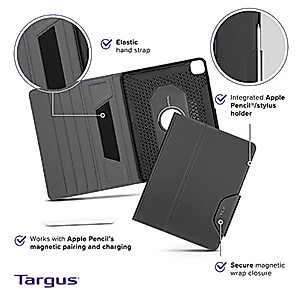 Targus VersaVu iPad Pro 12.9" Case for 6th Gen|5th Gen|4th Gen|3rd Gen iPad Pro (2022|2021|2020|2018) Premium iPad Pro Case with 360° Rotation, iPad Pro Case, Black iPad 12.9 Pro Case (THZ775GL)