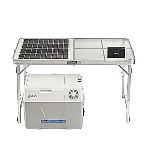 GOSUN Chill Solar Cooler + SolarTable 60 & PowerBank+ | ISolar Powered Cooler, Wheels & Portable Foldable Solar Table |Solar Power Charger