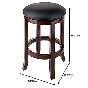 Winsome Walcott Swivel Bar Stool, 24", Walnut