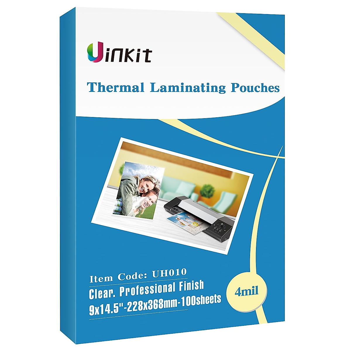 Uinkit Legal Thermal Laminating Pouches 9x14.5inches 4mil Legal Size 100Pack Clear Glossy Lamination Sheets Laminator Pockets (9x14.5x100-4mil)