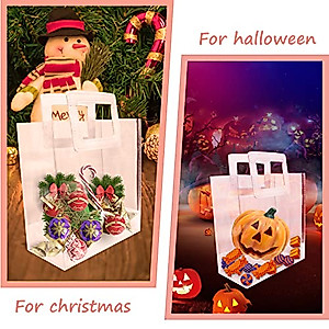 ikaufen 20Pcs Clear PVC Gift Bag with Handle, 5.9" x 7.9" x 2.8", Reusable Plastic Wrap Tote Bags Transparent Shopping Bags Bulk for Bridal Party Baby Shower Wedding Birthday Shopping Goody Bag