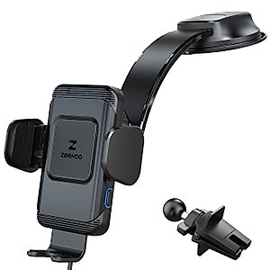 ZeeHoo Wireless Car Charger,15W Fast Charging Auto-Clamping Car Mount,Windshield Dash Air Vent Phone Holder for iPhone 15 14 13 12 Mini 11 Pro Max XS XR