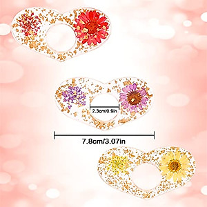 Book Page Holder,3 Pcs Dried Flower Resin Book Opener Holder Reading Lover's Gift Thumb Book Page Holder Book Reading Accessories Gifts for Book Lovers Women Transparent Thumb Ring Page Holder