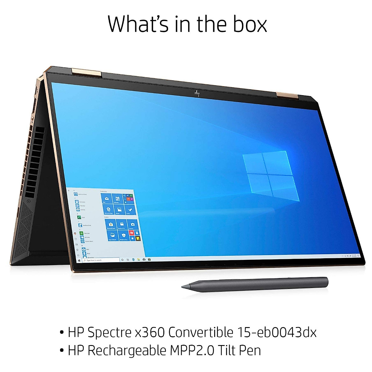 HP Spectre X360 15.6 Inch 4K UHD Touch-Screen 512GB SSD + 32GB Optane 1.8GHz i7 2-in-1 Laptop (16GB RAM, Quad-Core i7-10510U, GeForce MX330, Windows 10 Home) Nightfall Black 15-EB0043DX