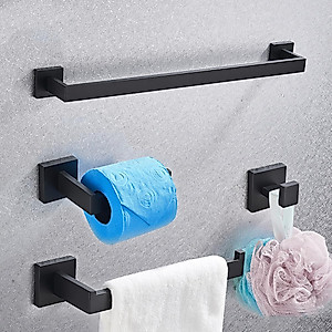 Bathroom Hardware Black Robe Hook Towel Rail Bar Rack Shelf Hanger Tissue Toilet Roll Paper Holder Wall Bathroom Accessories,1 Towel Rail
