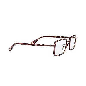 Persol PO2473V Rectangular Prescription Eyewear Frames, Brown/Striped Bordeaux/Demo Lens, 49 mm