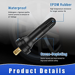 Augeny 5PCS TPMS 20008 Tire Valve Stem, Snap-in Rubber Tubeless Tire Pressure Sensor Valve Stem ​Replacement Compatible with Commander, Liberty, Lucerne, Avenger, Charger, Durango