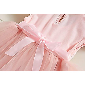 Krogubis 0-2T Baby Girls Floral Lace Tulle Dresses Infant Kids Flower Wedding Bridesmaid Dress Birthday Party Pageant Dress (Pink, 12-18Months), 12-18 Months