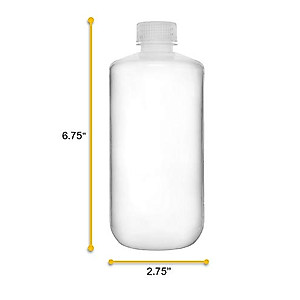 EISCO Reagent Bottle, 500ml - Narrow Mouth with Screw Cap - Polypropylene - Translucent