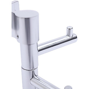 KWQKEM Swivel Coat Rack with 4 Hooks Wall Mount Wall Vertical Hooks Towel Racks for Bathroom Metal Robe Hook Key Holder Heavy Duty Towel Holder Hanger for Door Entryway Office (Silver, 4 Arms)