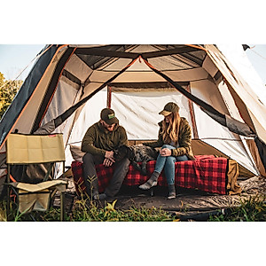 Bushnell Instant Tent | 6 Person / 9 Person / 12 Person Instant Tents Cabin Design Perfect for 3 Season Family Camping Essentials, Hunting, and Fishing with Fast Setup (6 Person)