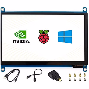 for Raspberry Pi 7inch HDMI LCD (H), 7" 1024x600 Capacitive Touch Screen IPS Display Monitor HDMI / VGA Port, for Raspberry Pi 4B/3B+/3B/2B/A+/Zero W/WH/ Jetson Nano/Banana Pi /Windows 10/8.1/8/7