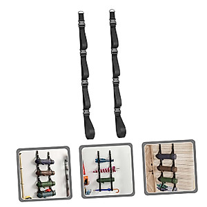 Levemolo 2pcs Wall-Mounted Storage Rack Utility Blaclight Storage Shelves Garage Wall Strap Hanging Storage Straps Wall Storage Strap Garage Storage Rack Polyester Black