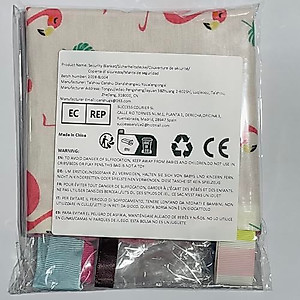 G-Tree Pink Baby Tag Comforter Taggy Blanket, Security Blanket with Multi-Coloured Tag, Taggy Plush Comforter - Pale Pink Textured Underside