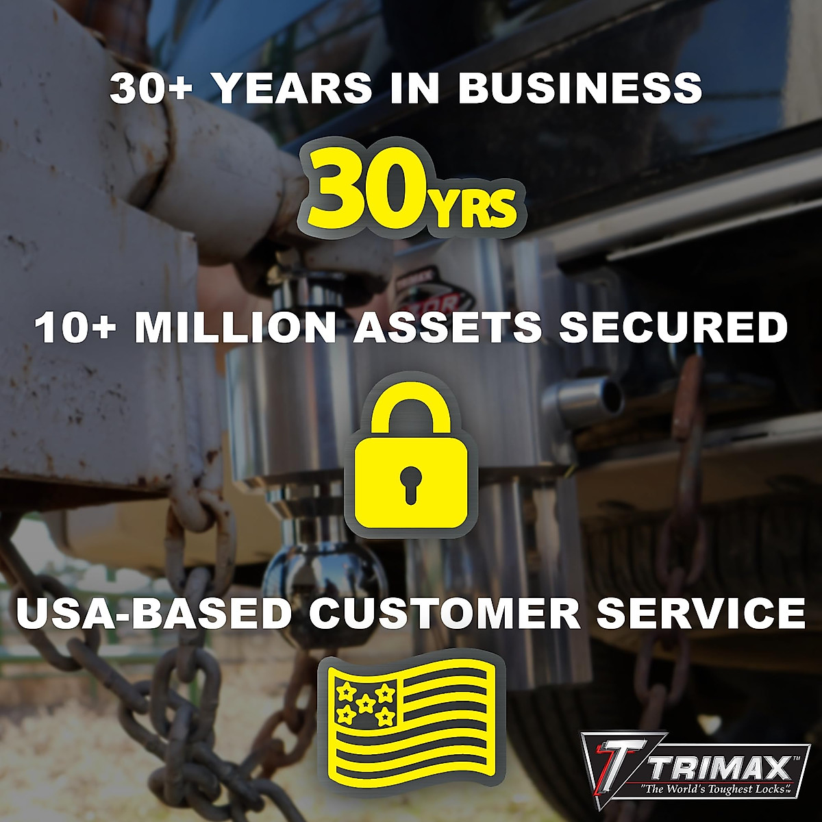 Trimax THPXL Hockey Puck Internal Shackle Trailer Door Lock - Rekeyable