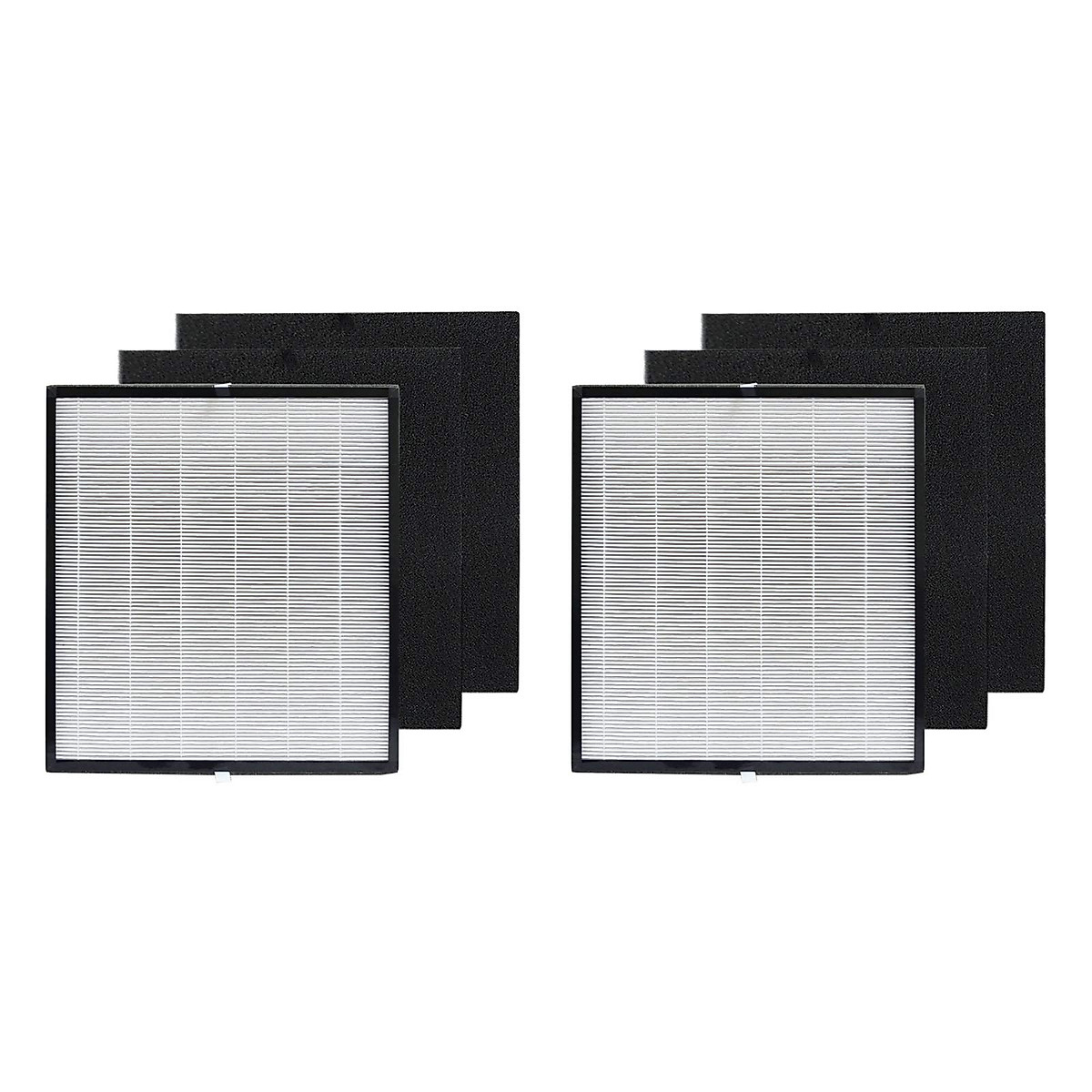 PUREBURG FLT5900 Replacement Filter Set Compatible with GermGuardian AC5900WCA Air Purifier Filter J,2-Pack H13 HEPA +Activated Carbon Pre-Filters x 4