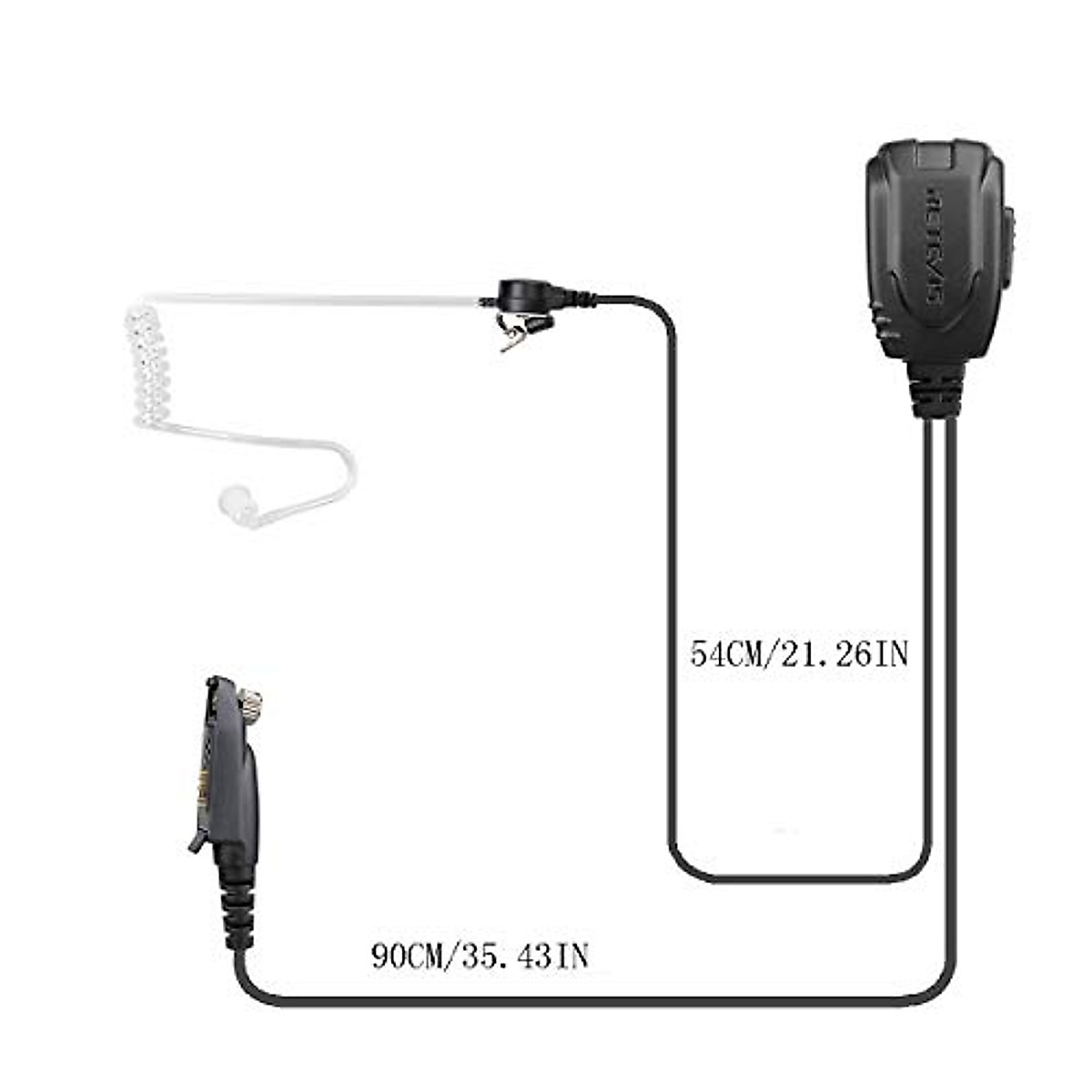 Retevis RT29 Walkie Talkie Earpiece, Compatible RT29 RT47 RT47V RT48 RB23 RB46 RT83 RT87 Ailunce HD1 Motorola EX500 GP328Plus Two Way Radio, Covert Acoustic Tube Headset with Mic(1 Pack)