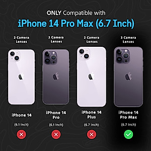 Pelican Voyager Series - iPhone 14 Pro Max Case 6.7" [Compatible with MagSafe] [Anti-Yellow] Magnetic Charging Phone Case With Belt Clip Holster Kickstand [18ft Military Grade Drop Protection] - Clear