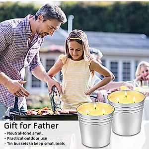 Citronella Candles Outdoor Large Patio Candle, Outside 3 Wick Bucket Candle 100 Hour Burning for Table Backyard Camping Indoor, Soy Wax Scented Candle Gift for Women Wedding, 2 Pack 17OZ