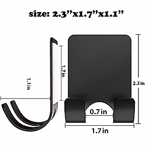 Razor Holder Shaver Hook Hanger Stand Self Adhesive Hooks Heavy Duty Stainless Steel Phone Holders for Shower, Tools for Hanging Washcloth Towel Loofah for Bathtub Wall, Black (Black-4)