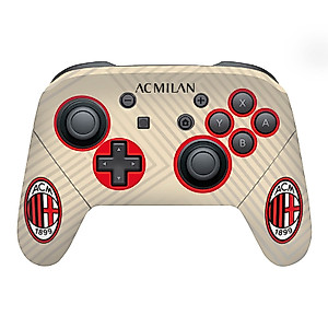 Head Case Designs Officially Licensed AC Milan Away 2021/22 Crest Kit Vinyl Sticker Gaming Skin Decal Cover Compatible with Nintendo Switch Pro Controller