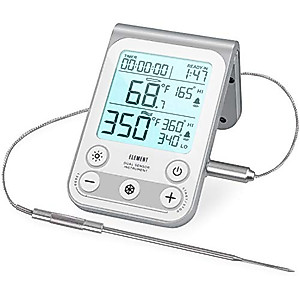 Lavatools OVT02 Element Digital Oven Thermometer for Oven, Grill, and Smoker Includes Dual-Sensor Stainless Temperature Probe