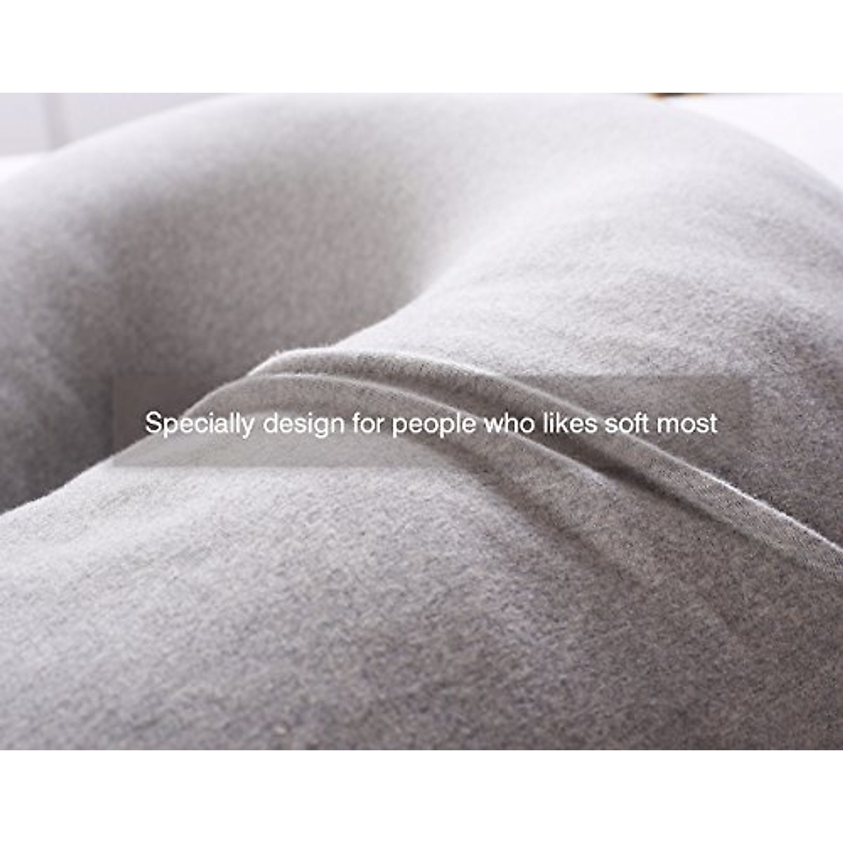 AngQi U Shaped Pregnancy Pillow Cover Case - Fit 55'' U Shape Pillows - Total Body Maternity Pillow Replacement Cover - Jersey Knit Cotton - Grey