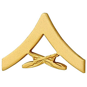 United States Marine Corps (USMC) chevron LCPL Lance Corporal E-3 satin gold