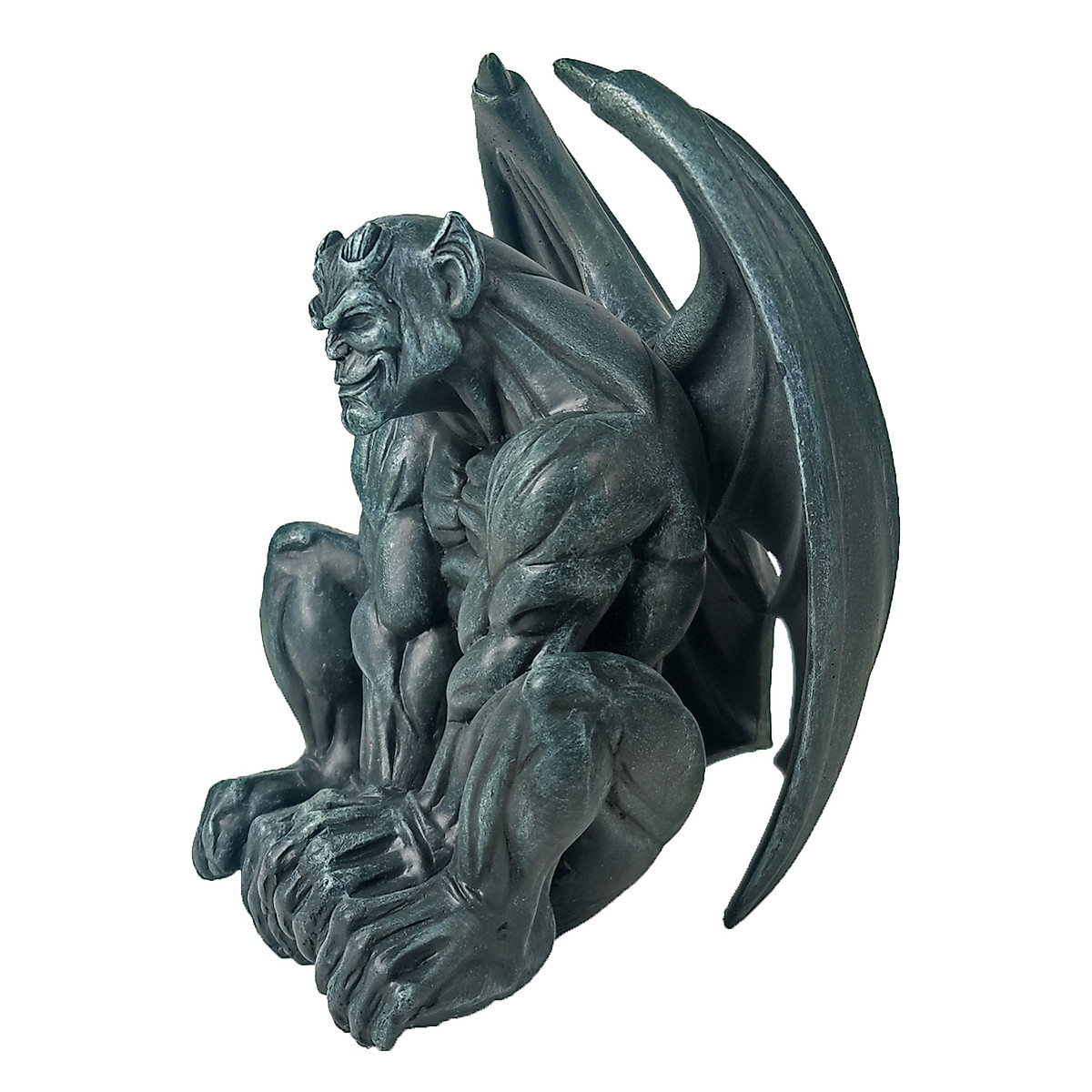 Bella Haus Design Brutus The Gothic Gargoyle Statue 4” x 8” - Polyresin Indoor or Outdoor Décor Detailed Gargoyle Sculpture Statue – Medieval Gargoyle for Mantel Office Bedroom Garden Decoration