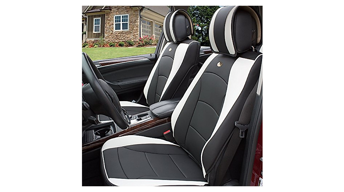 FH Group Car Seat Covers Front Set - Stylish Faux Leather Protection