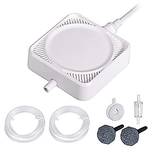 BinChang Mini Air Pump for Fish Tank, Quiet Aquarium Air Pump 1 Watt Energy Saving with Accessories 1-15 Gallon