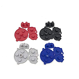 Colorful Conductive Rubber Pad Buttons A-B D-pad for GBA Gameboy Advance Silicone Start Select Keypad (Blue)