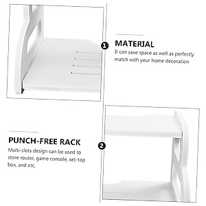 SOESFOUFU 1pc Router Rack Floating Wall Mounted Shelf Storage Shelves for Kitchen Storage Rack Monitor Wall Mounting Brackets Household Router Holder Home Storage Holder White Foam Board