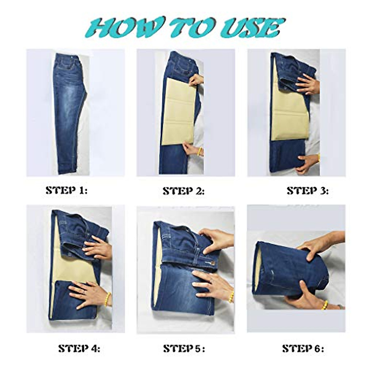 NewFerU Clothes Folder Flipfold Laundry T Shirt Folding Board Flip Fold Closet Storage Drawer Organizer Foldable Travel Space Saver Beige for Jean Sweater Blouse of Adult Kid Pack of 8 (Men)