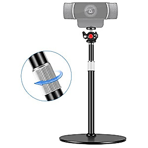 Nycetek Webcam Tripod Stand for Desk: Webcam Stand for Logitech Brio | C920 | C922 - Height & Angle Adjustable Desktop Tripod for Light & 1/4" Thread for Live Streaming | Video Calling