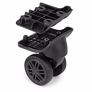 Zoofen Suitcase Wheels Swivel Wheel with Dual-Wheels Luggage Wheels Replacement Suitcase Wheels with 4 Screw Holes (W044-B,2 pcs)